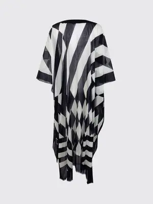 Dries Van Noten Cotton Kaftan Dress With Optical Print - Black