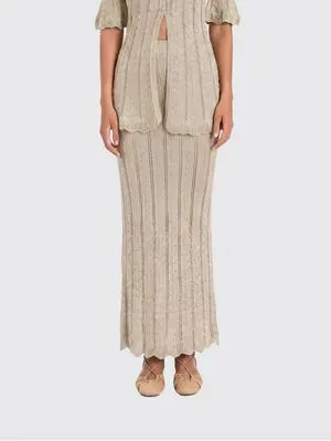 TWINSET Viscose Knit Skirt - Silver