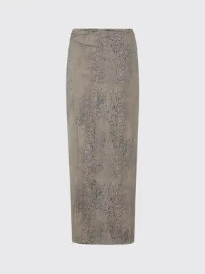 Federica Tosi Animalier Python Pattern Technical Fabric Midi Skirt