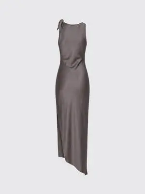 Coperni Asymmetrical Off-the-shoulder Midi Dress - Grey