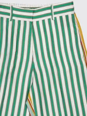 PAULA Silk Twill Striped Trousers