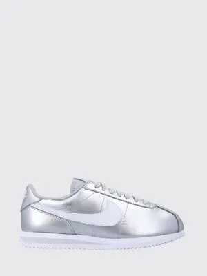 Nike Cortez Laminated Leather Sneakers - Silver