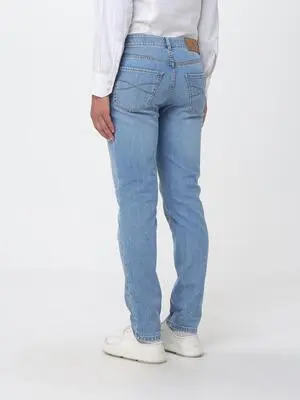 Brunello Cucinelli Mid-rise Straight Fit Cotton Jeans - Gnawed Blue