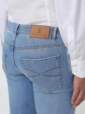 Brunello Cucinelli Mid-rise Straight Fit Cotton Jeans - Gnawed Blue