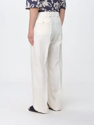 LANEUS Linen Wide Leg Trousers - Cream