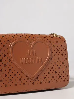 Moschino Faux Perforated Heart Shoulder Bag