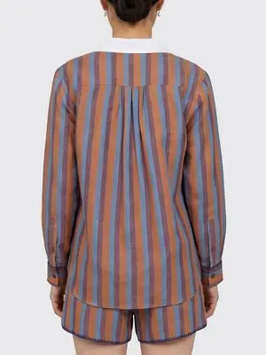 PAULA Linen Striped Shirt - Blue