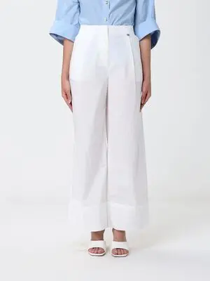 Liu Jo Cotton Palazzo Trousers - White