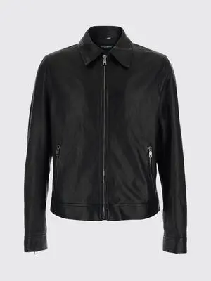 Dolce & Gabbana Lambskin Leather Jacket With Slim Fit