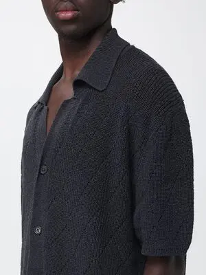 LANEUS Knitted Shirt - Black