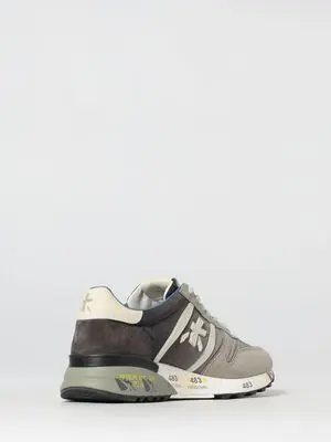 Premiata Lander Suede And Nylon Sneakers - Grey