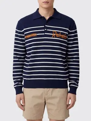 Dsquared2 Relaxed Fit Striped Knit Long-sleeve Polo - Blue