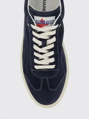 Dsquared2 Suede Calfskin Low-top Sneakers With Side Logo