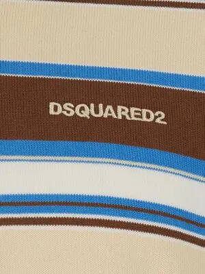 Dsquared2 Striped Long-sleeve Cotton Polo Shirt