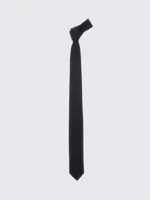 Emporio Armani Abstract Jacquard Tie In Pure Silk With A 7.5cm Blade - Black
