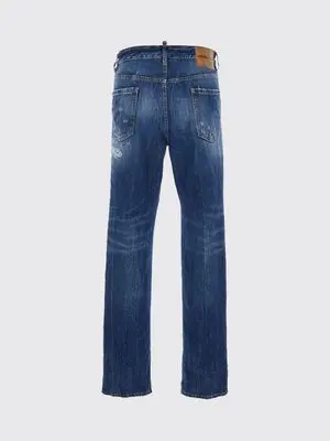 Dsquared2 642 Straight Fit Distressed Denim Five-pocket Jeans