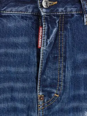 Dsquared2 642 Straight Fit Distressed Denim Five-pocket Jeans