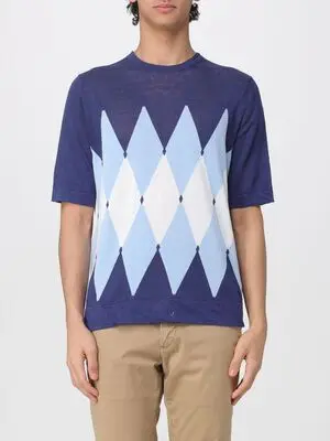 BALLANTYNE Diamond Pattern Cotton And Linen Knit - White