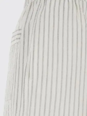 COOR Striped Cotton Drawstring Shorts With America Pockets