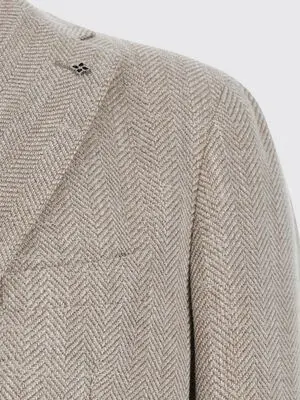 Tagliatore Chevron Wool And Silk Blend Single-breasted Blazer