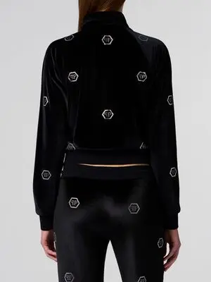 Philipp Plein Embellished Velvet Cropped Jacket