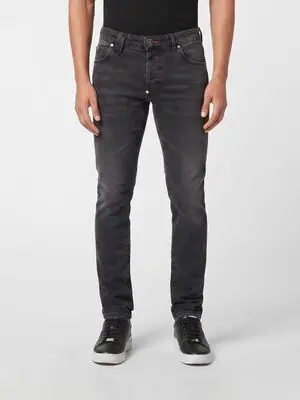 Philipp Plein Skinny Fit Jeans In Cotton Denim - Black