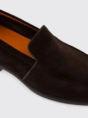 Santoni Classic Suede Loafers With Raised Apron Toe