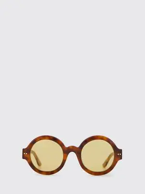 RETROSUPERFUTURE Tortoiseshell Acetate Round Frame Sunglasses With Yellow Lenses