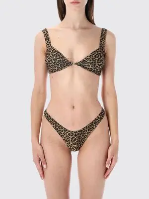 MATINEE Animal Print Triangle Bikini Top With V-neck - Multicolor