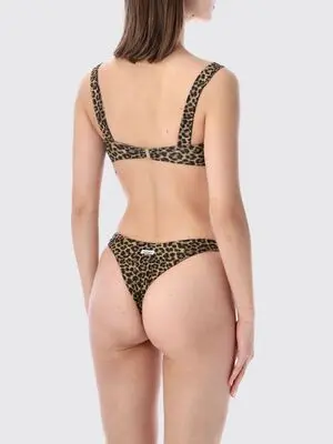 MATINEE Animal Print Triangle Bikini Top With V-neck
