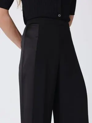 H COUTURE Crêpe Wide-leg Trousers
