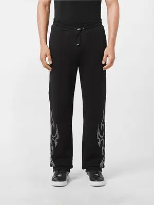 Philipp Plein Cotton Jogging Trousers With Studs - Black