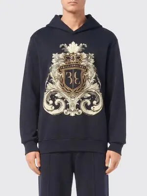 BILLIONAIRE Cotton Hoodie With Baroque Print - Blue