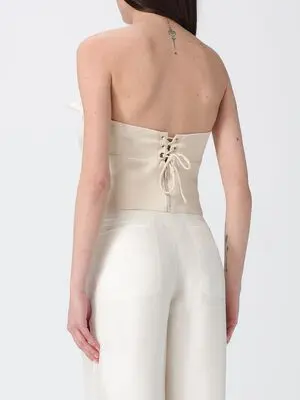 H COUTURE Viscose Crop Top With Bow