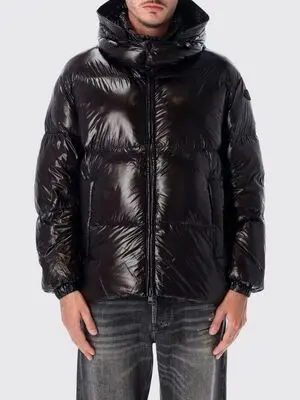 DIESEL® Padded Quilted Nylon Jacket With Adjustable Hood - Black