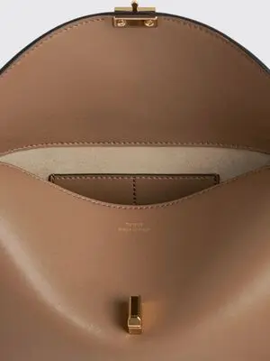 TOTEME T-lock Leather Crossbody Bag - Camel