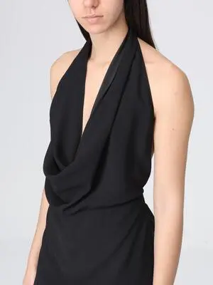 H COUTURE Crepe Long Dress - Black