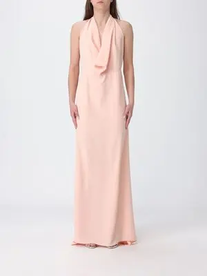 H COUTURE Crepe Long Dress - Peach