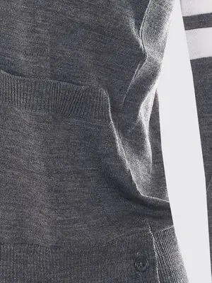 Thom Browne Slim Fit Virgin Wool 4-bar Cardigan - Grey