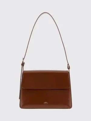 A.p.c. Virginie Flared Smooth Leather Shoulder Bag - Hazel