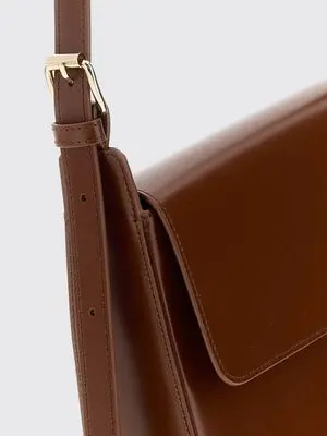 A.p.c. Virginie Flared Smooth Leather Shoulder Bag - Hazel