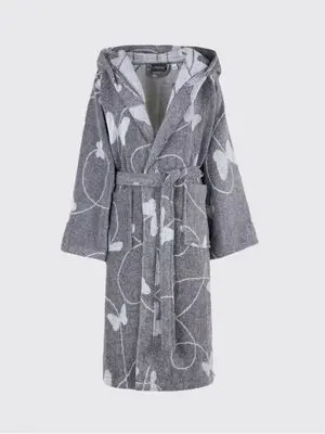 CARRARA Vanessa Butterfly Print Hooded Bathrobe In Cotton Terry