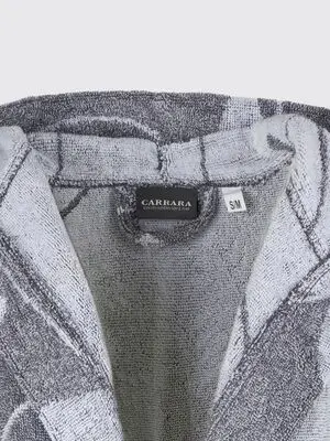 CARRARA Vanessa Butterfly Print Hooded Bathrobe In Cotton Terry