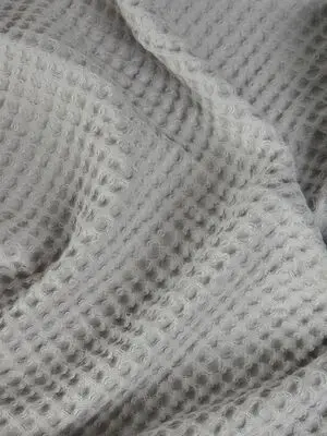 BELLORA Stone Waffle Cotton Sofa Throw With Fringed Edges