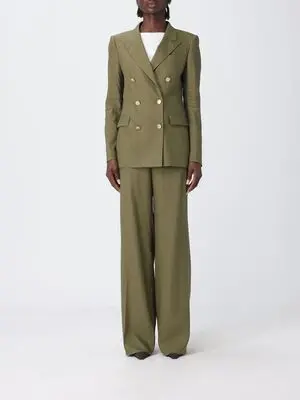 Tagliatore Double-breasted Linen Blend Suit - Green