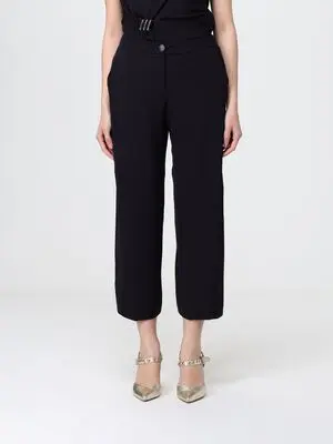 HANITA Crepe Cropped Trousers - Black