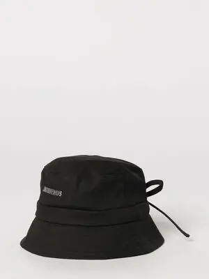 Jacquemus Le Bob Gadjo Cotton Bucket Hat With Metal Logo - Black