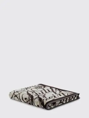 Philipp Plein Contrast Jacquard Logo Cotton Terry Beach Towel - Brown