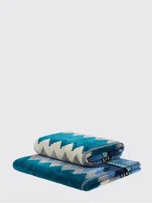 CARRARA Oseye Multi Zig-zag Set Of Two Towels - Blue