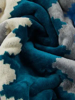 CARRARA Oseye Multi Zig-zag Set Of Two Towels - Blue
